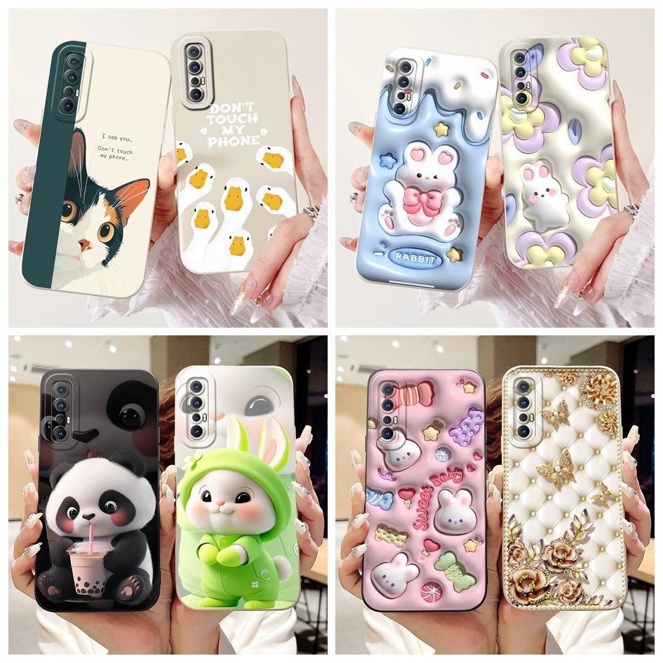สําหรับoppo Reno 3 Pro 4GปลอกCPH2035 CPH2037 CPH2036 กรณีกระต่ายน่ารัก ...