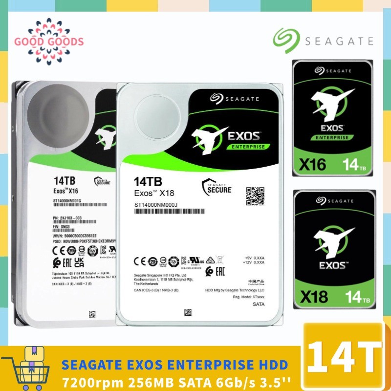 Seagate EXOS X16 ST14000NM001G X18 ST14000NM000J 14TB ENERPRISE 3.5 HDD ...