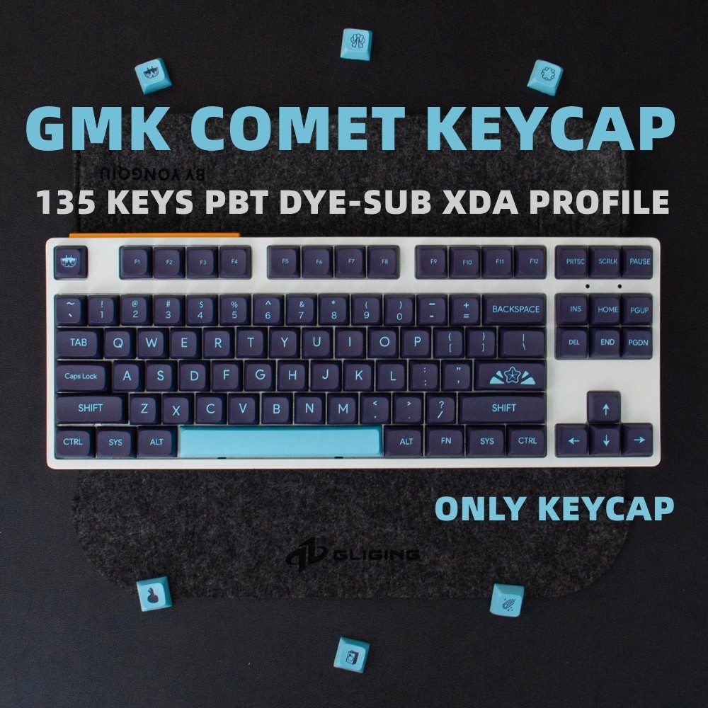 Gmk f Blue Keycaps 135 Key PBT Dye Sublimation XDA Profile Keycaps ชุด ...