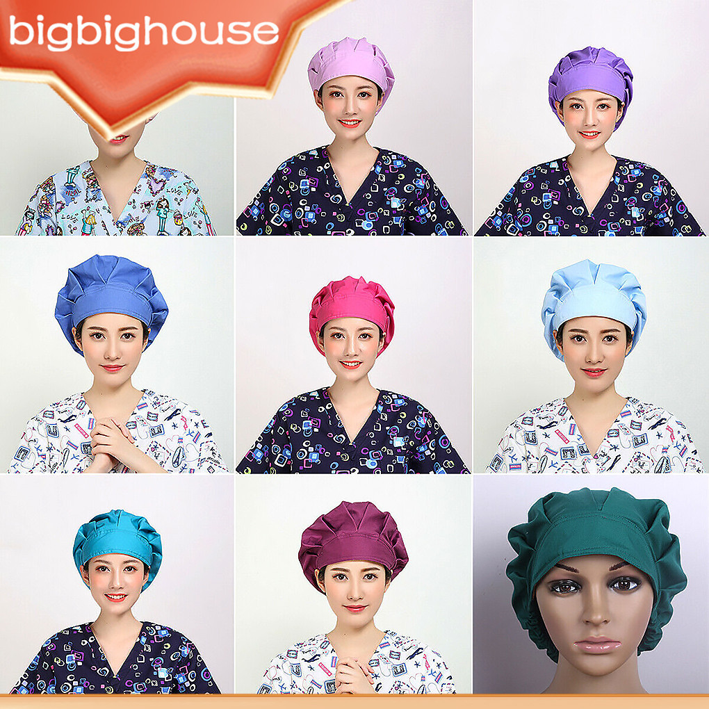 Biho1/2 สตรีซาติน Solid Sleeping หมวก Night Bonnet ผม Nightcap Care ...