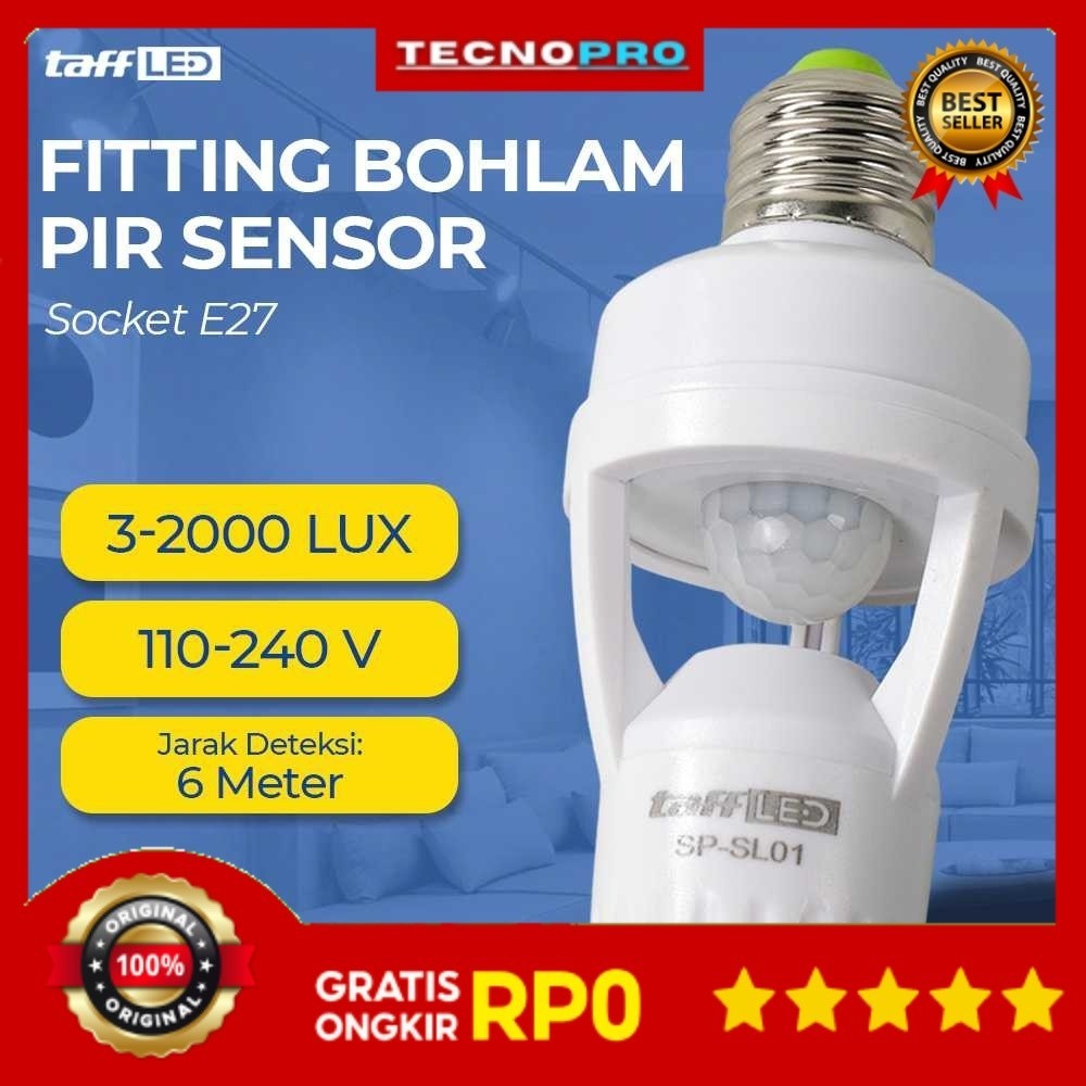 Lux Tecnopro - ใหม่!! ชุดติดตั้งหลอดไฟเซ็นเซอร์ PIR 2000lux 240V 60W E27 - SP-SL01 | Shopee Thailand