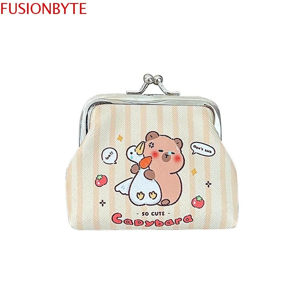 Fusionbyte กระเป๋าใส่เหรียญ Capybara, ที่ใส่บัตรหนัง PU กระเป๋าสตางค์การ์ตูน, กระเป๋าการ์ดแบบ ...