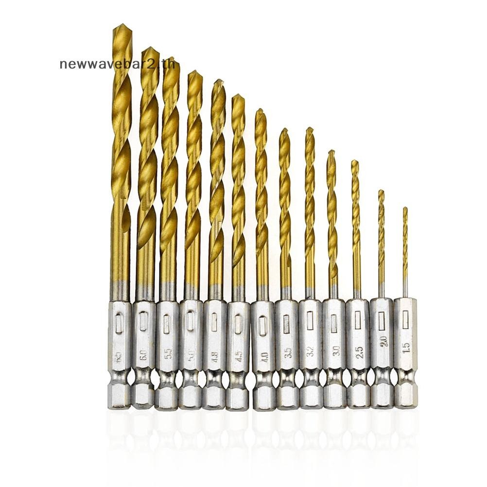 # Waveba # 13 ชิ้นทังสเตนคาร์ไบด์ Twist Drill Bit Power Tool ดอกสว่านเคลือบไทเทเนียม HSS ...