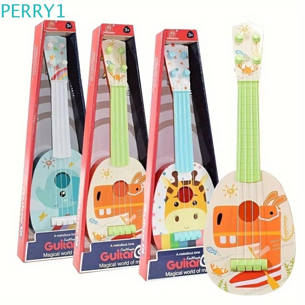 Perry จําลอง Ukulele ของเล่น, 4 สายปรับ String Knob เด็กกีตาร์ของเล่น, Rhythm เครื่องมือการฝึก ...
