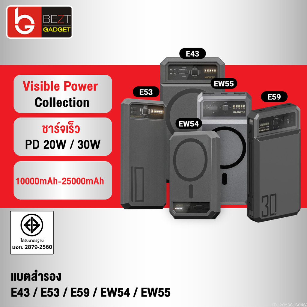 [ส่งเร็ว 1 วัน] Orsen by Eloop EW54 EW55 E53 E43 E59 10000mAh 20000mAh 25000mAh แบตสำรอง ...