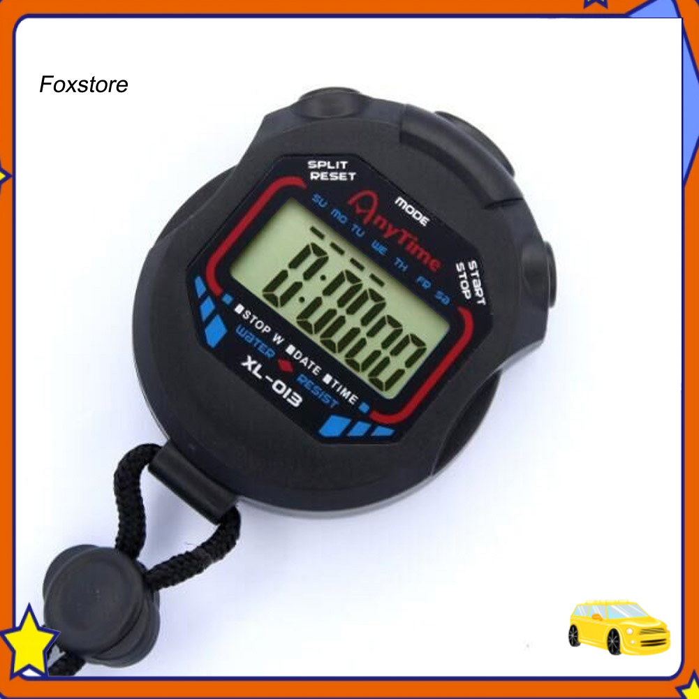 [Fx ] Digital Handheld LCD Chronograph Sports Stopwatch Timer Stop ...