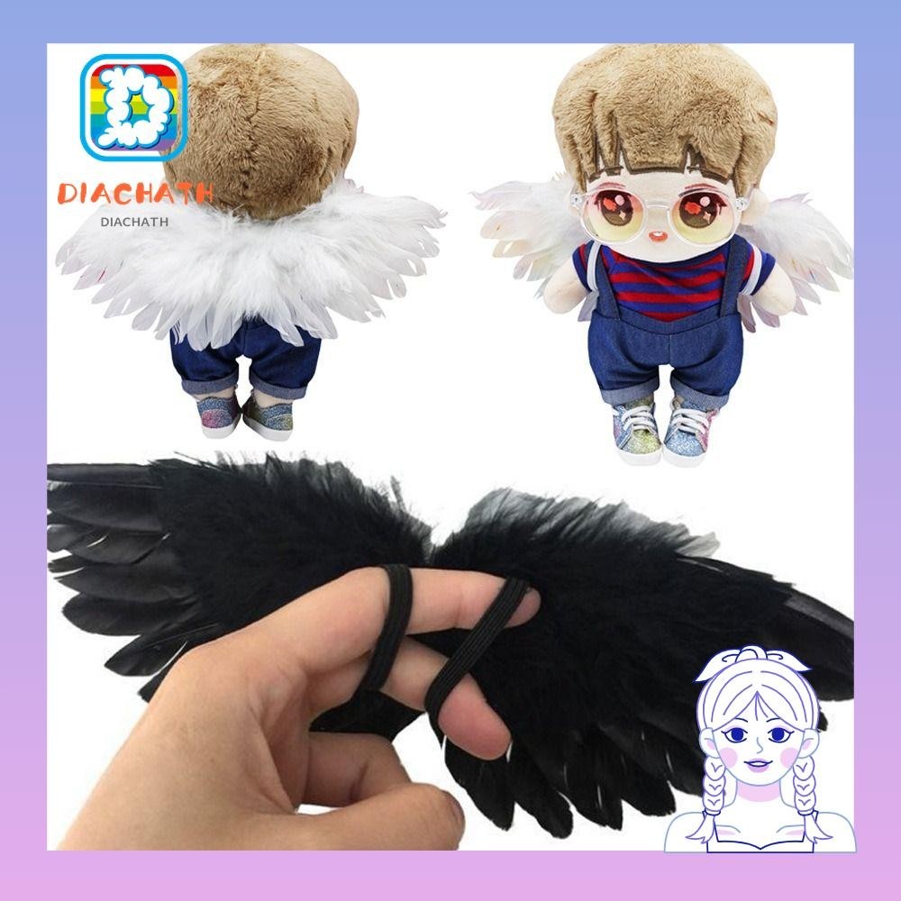 Diachath Labubu Angel Wing, ตุ ๊ กตาสีขาวสีดําตุ ๊ กตา Labubu ตุ ๊ กตา ...
