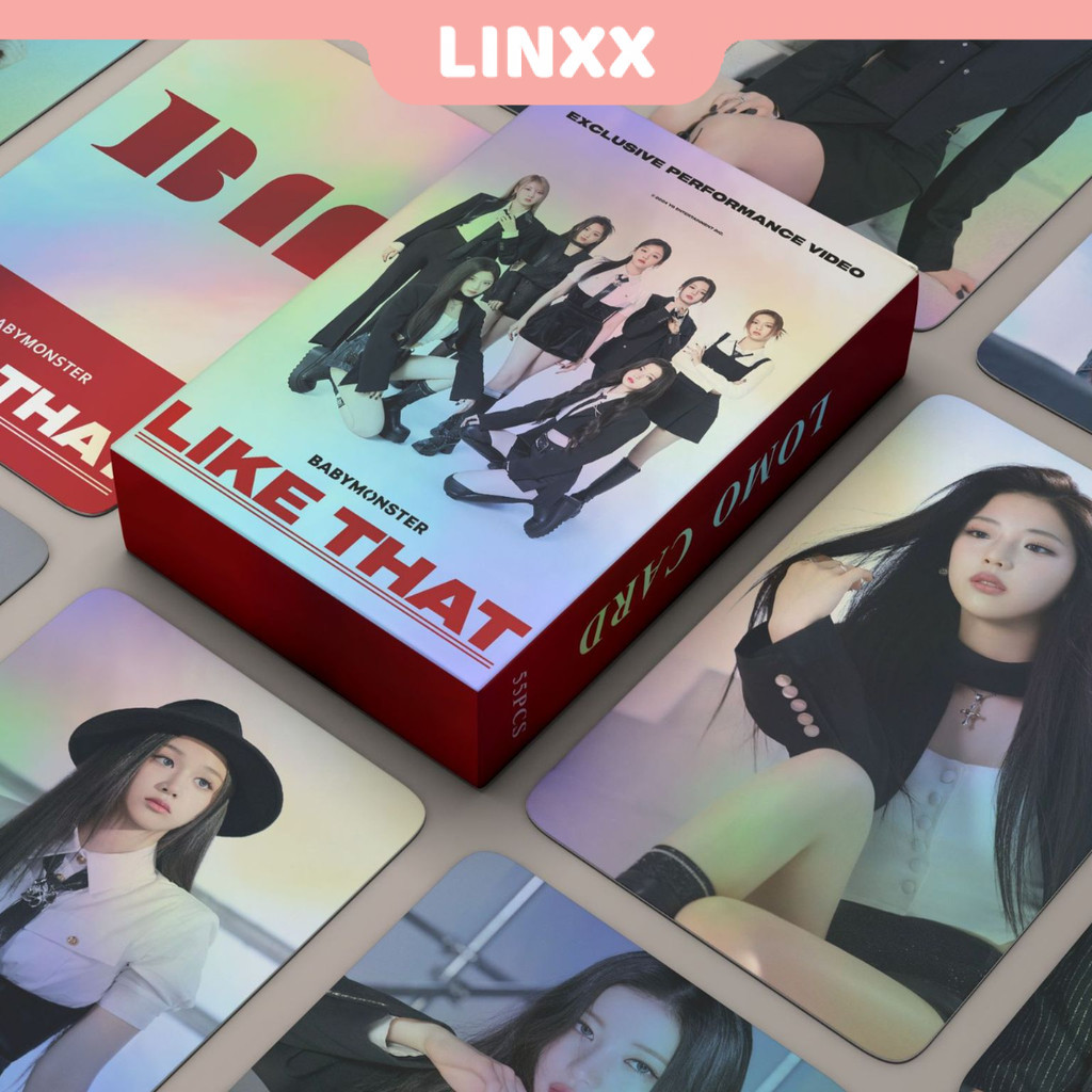 Linxx 55 ชิ้น BABYMONSTER เหมือนการ์ดเลเซอร์โฮโลแกรมที่นั้น Kpop ...