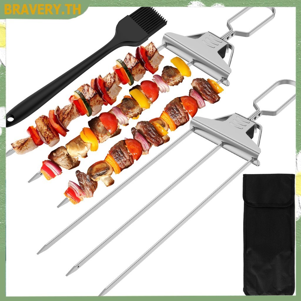 3 Way Grill Skewers 3 Way Kabob Skewer 3-Way Stainless Steel Grilling ...