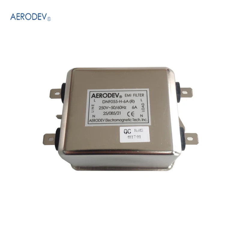 ตัวกรองพาวเวอร์ซัพพลาย Aerodev DNF055-H-6A(R) Single Phase EMI Filter 6A 250V 50-60Hz CE ได้รับ ...