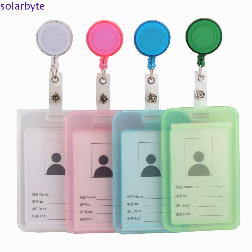 Solarbyte ฝาครอบการ์ดโปร่งใสกันน้ําป้องกันทํางาน ID Card พร้อมพวงกุญแจอุปกรณ์การเรียนกล่องเก็บ ...