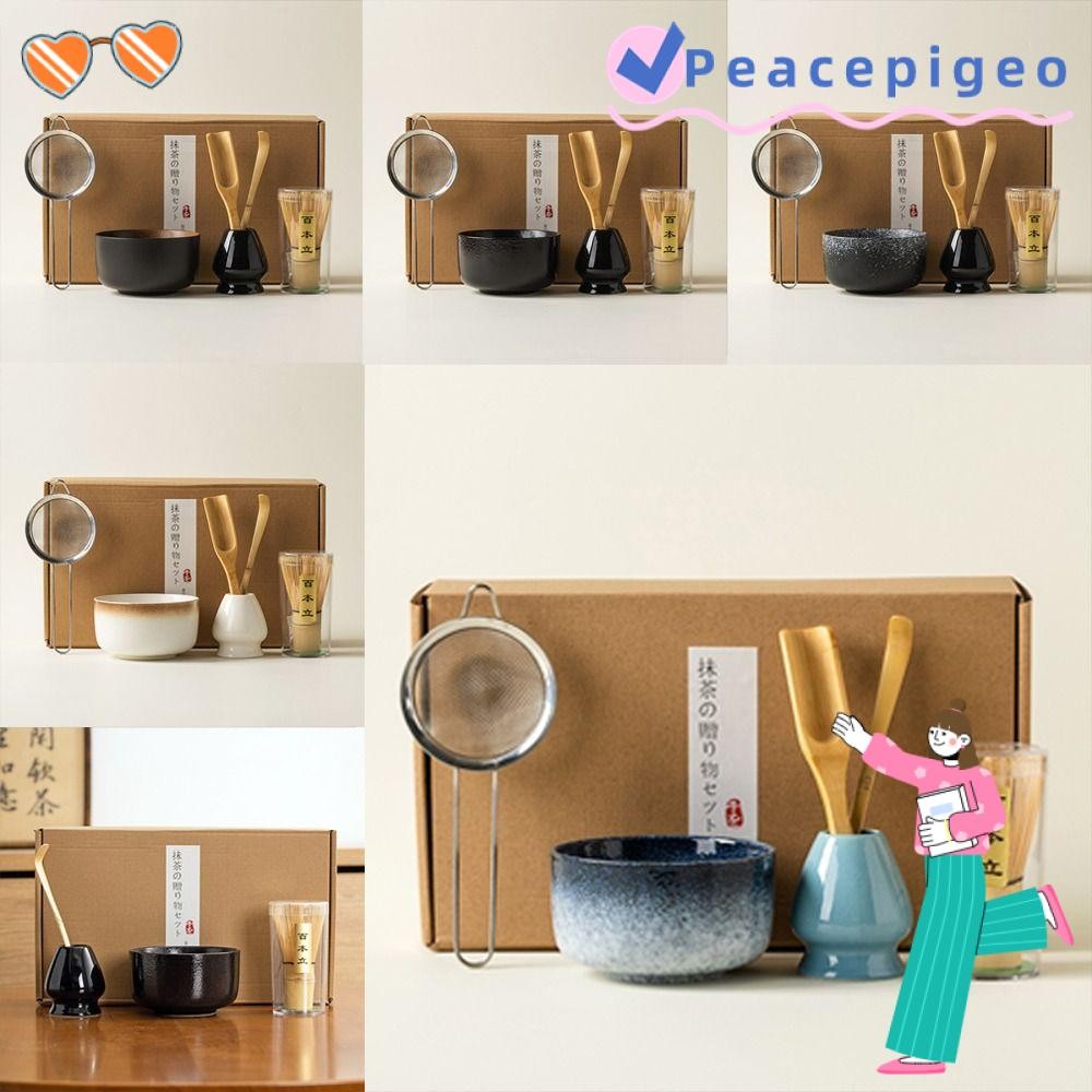 Peacepigeo 4/6PCS ชุดชามัทฉะญี่ปุ่น, ปลอดภัยแบบใช้ซ้ําได้ Matcha Whisk ชุด, ไม้ไผ่แบบดั้งเดิม ...