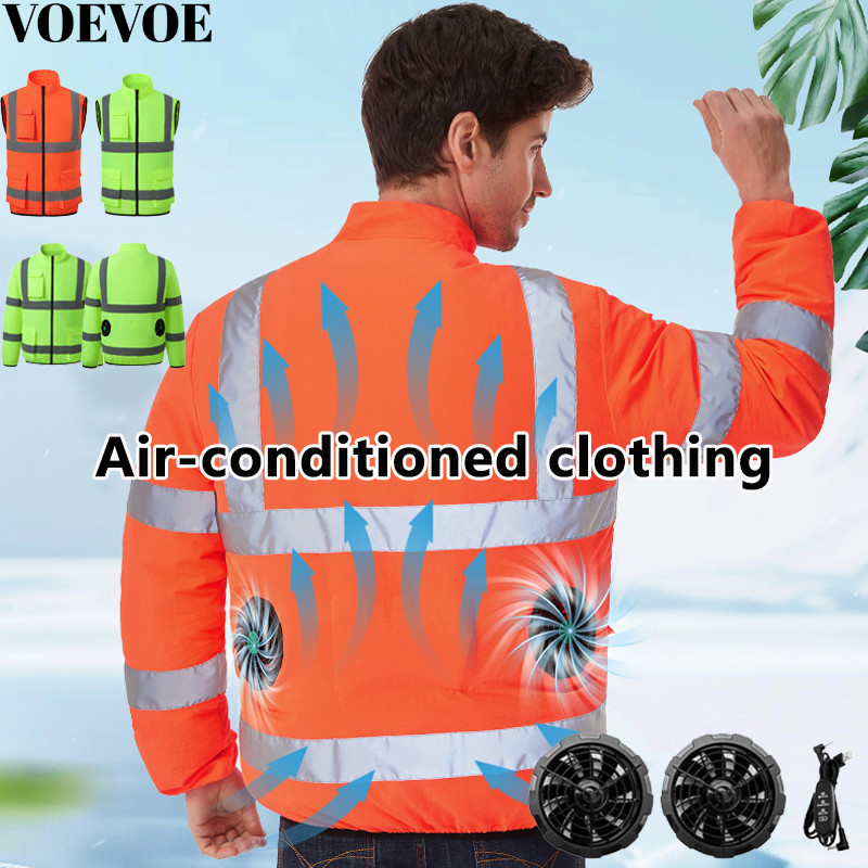 VOEVOE เสื้อแจ็คเก็ตพัดลมสําหรับผู้ชายเสื้อแจ็คเก็ตทํางานกลางแจ้ง ...