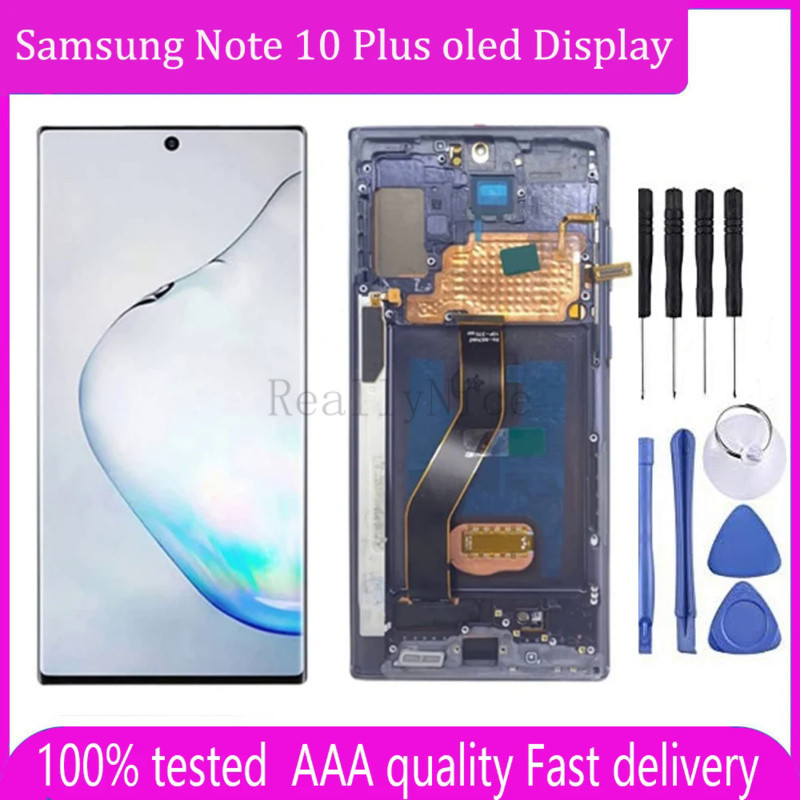 หน้าจอสัมผัส LCD OLED พร้อมกรอบดิจิทัล สําหรับ Samsung Galaxy note10 plus LCD N975 N975F note10 ...