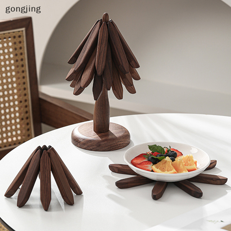 Dong ใหม่ 3/4PCS Tree Design Stand Trivets ตกแต่ง Anti Scald ทนความร้อน ...