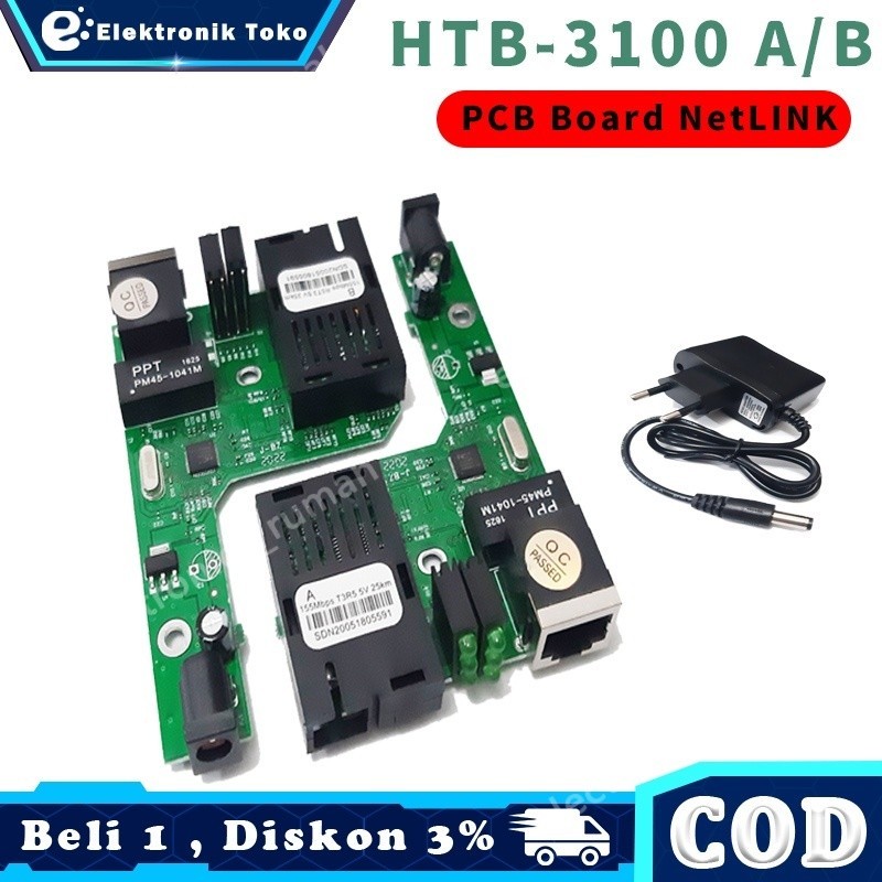 บอร์ด PCB NetLINK HTB-3100 A/B ตัวแปลงสื่อไฟเบอร์ออปติก (ไม่รวมอะแดปเต ...
