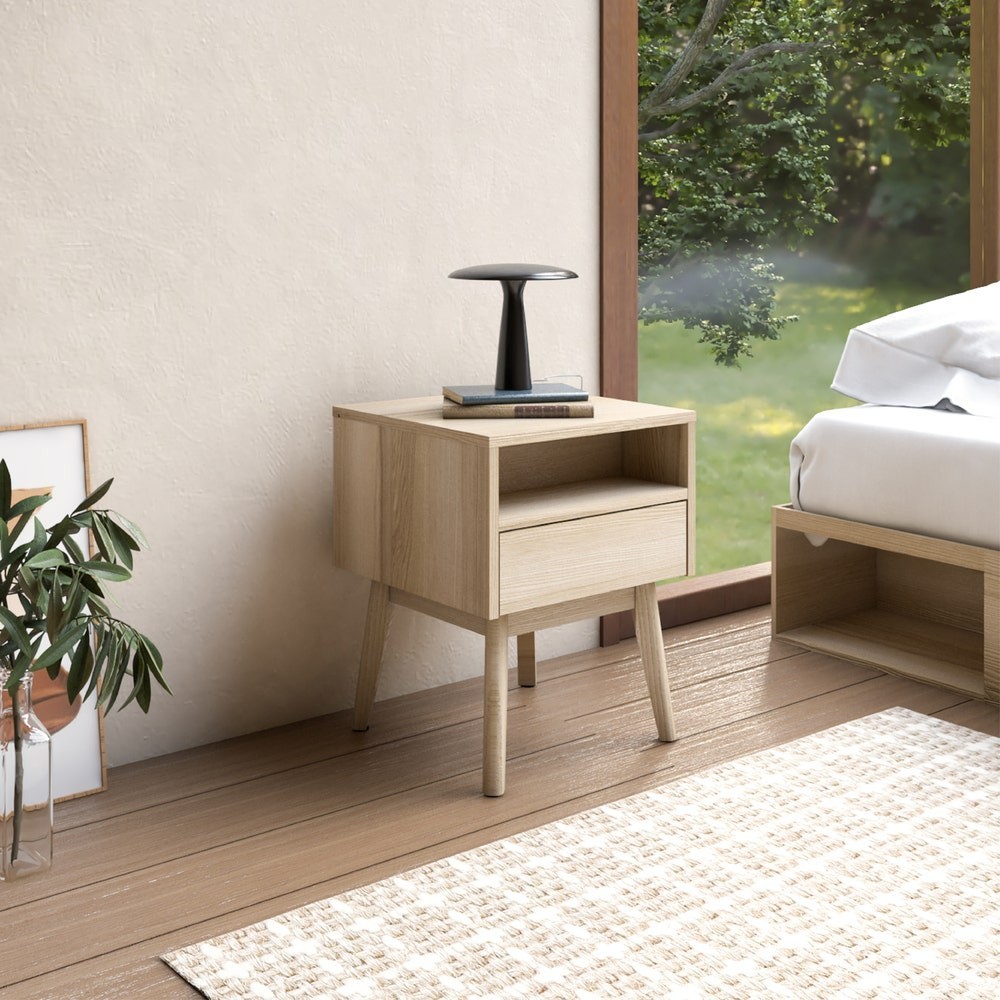 SB Design Square ตู้ข้างเตียง KC-PLAY รุ่น KAWA สีน้ำตาลอ่อน (45x10x28 ...