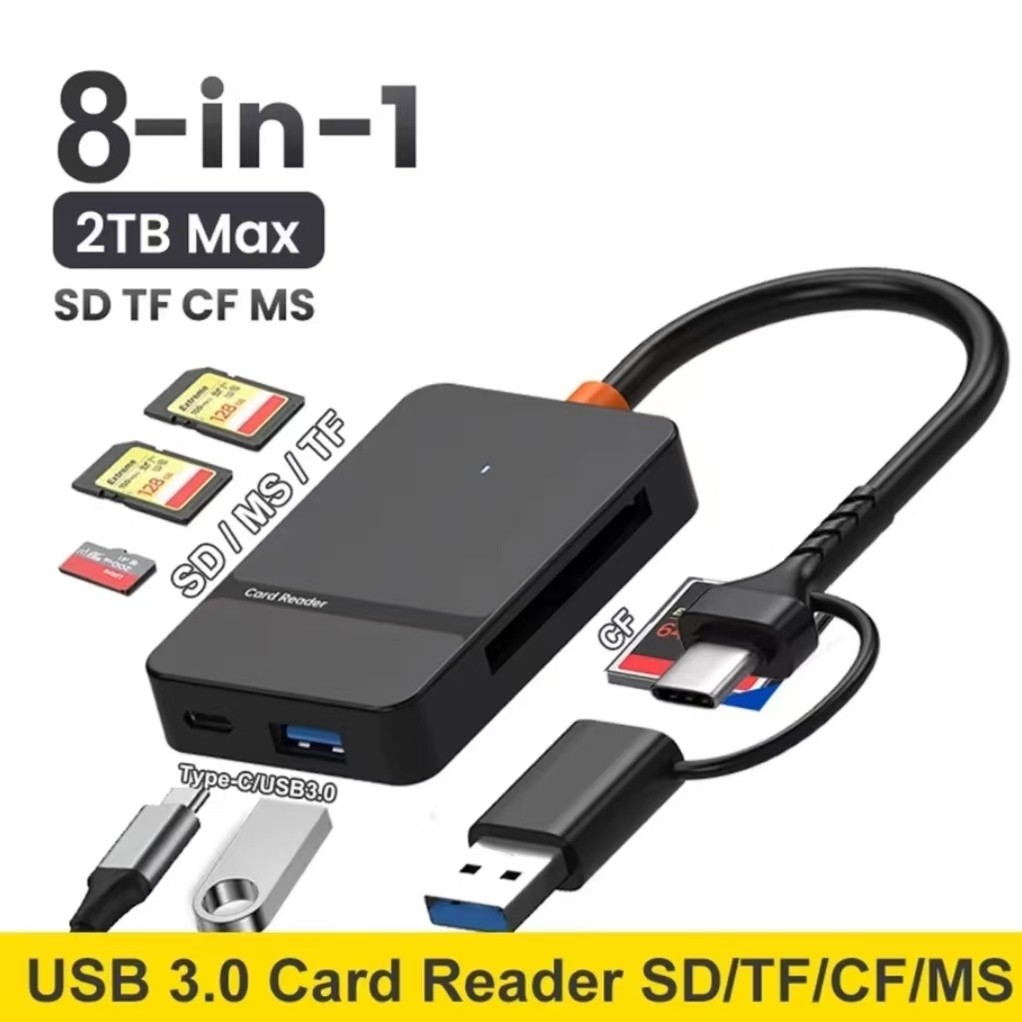 8 in 1 USB 3.0 ประเภท C ถึง MS CF SD TF Compact Flash Card Reader อะแดป ...