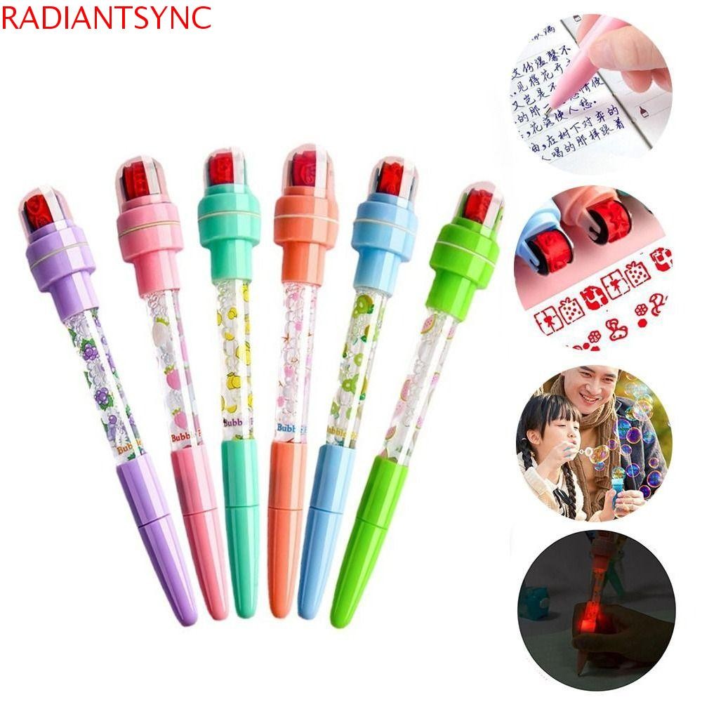 Radiantsync Bubbler ปากกาแสตมป์,พร้อมไฟ 5 In 1 Seal Roller แสตมป์ปากกา, Creative Sensory Fidget ...