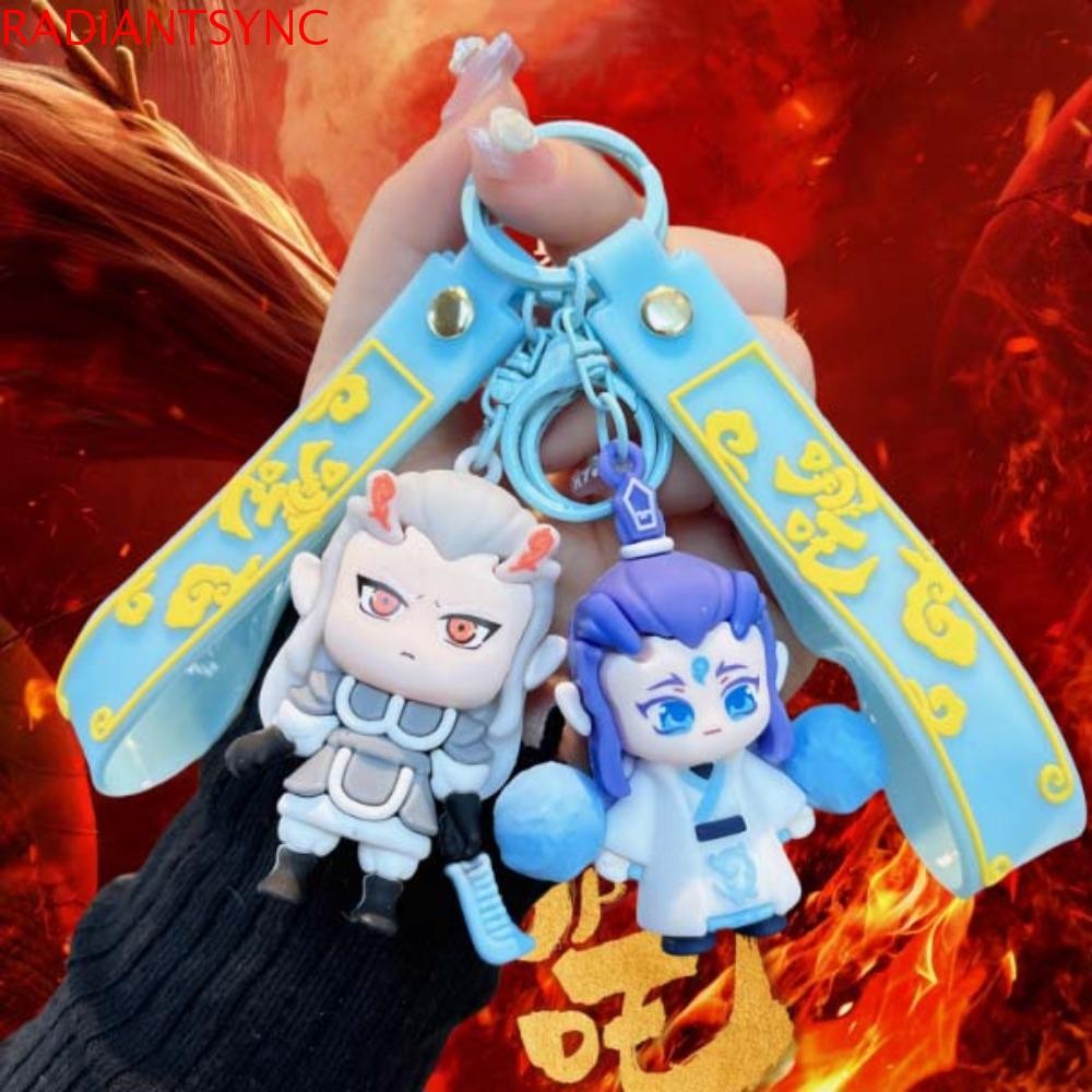 Radiantsync Ne Zha ตุ๊กตาพวงกุญแจ,จี้ภาพยนตร์อะนิเมะ Expression NeZha ตุ๊กตา,กระเป๋าเป้สะพายหลัง ...