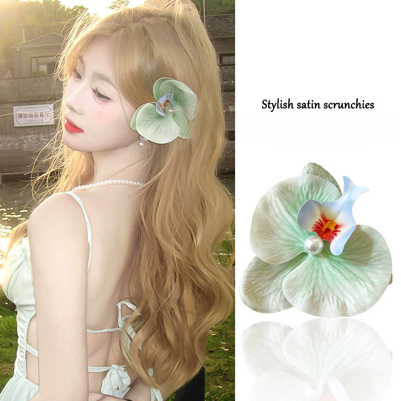 Mint Mambo Green Phalaenopsis Hairpin หญิงสไตล์วันหยุดหวาน Super Fairy ...