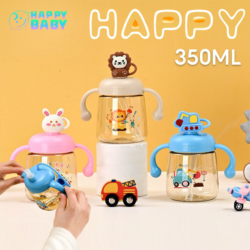 COD แก้วหัดดื่ม 350ml ฝึกดูดหลอด กันสำลัก มีมาตรวัด สำหรับเด็ก 1-3 ขวบ | Shopee Thailand