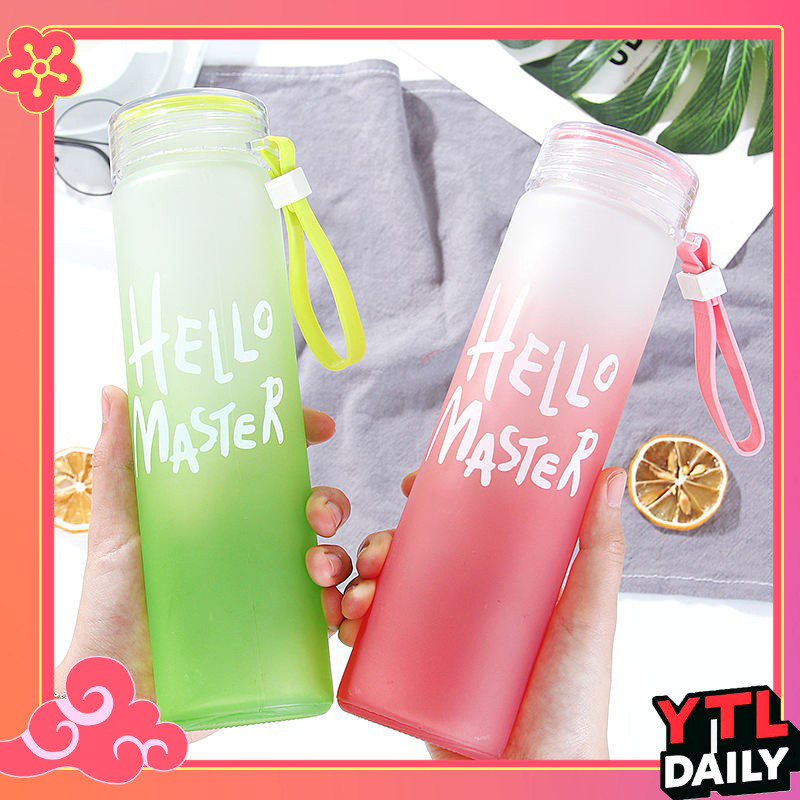 YTL ขวดน้ำ กระบอกน้ำแก้ว ใส่ของร้อน-เย็น ขวดน้ำแก้วมีหูหิ้ว แบบพกพา ขวดน้ำดื่ม Hello Master ...