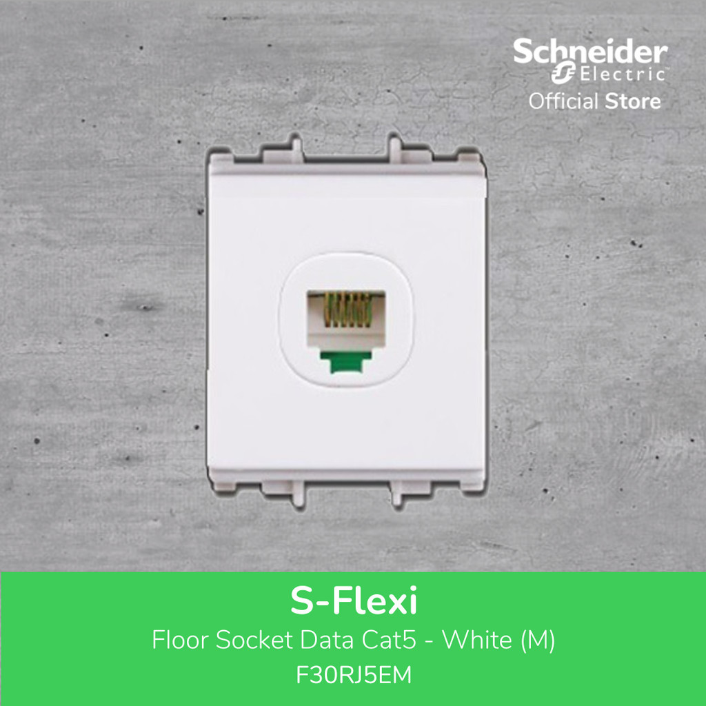 Schneider Electric S-Flexi - เต้ารับข้อมูลตั้งพื้น Cat 5 - สีขาว (M ...