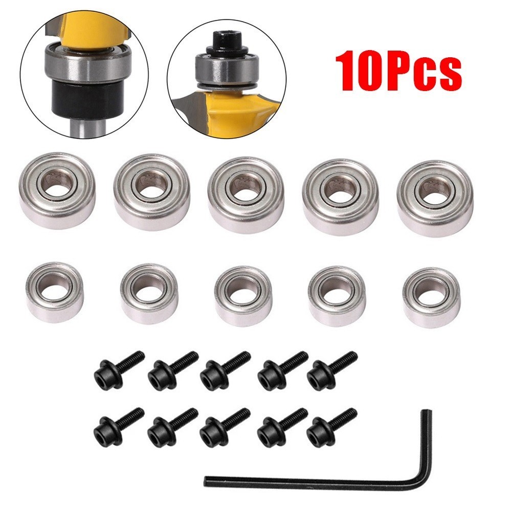 Llma _10pcs Router Bits Top Mounted Ball Bearings Guide สําหรับ Router ...