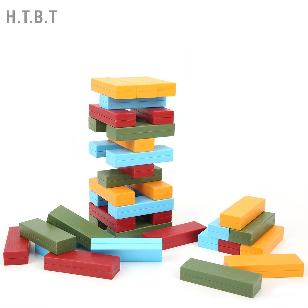 H.T.B.T เด็กการศึกษาบล็อกพลาสติกซ้อนเกม Tumbling Tower Balancing Board ...