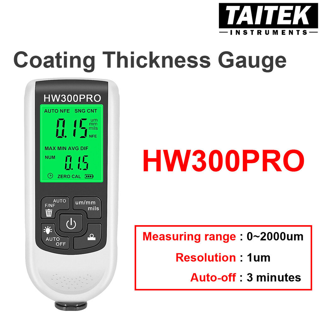 เครื่องวัดความหนาผิวเคลือบ Coating Thickness Gauge รุ่น HW300PRO ช่วงการวัด 0~2000um ความละเอียด ...