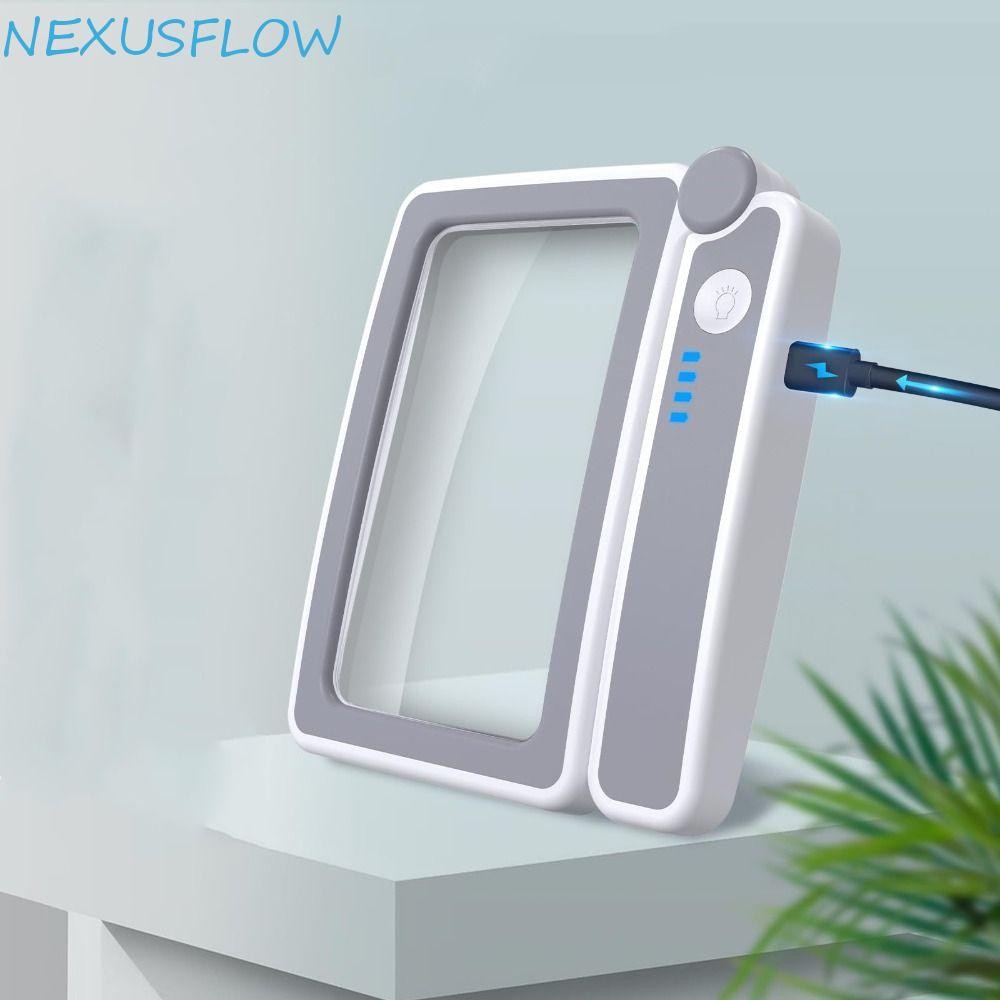 Nexusflow แว่นขยายพร้อมไฟ, ชาร์จ 4X ขยายแว่นขยายขนาดใหญ่, มือถือขนาดเล็กสแควร์สีเทา 10 LED ...