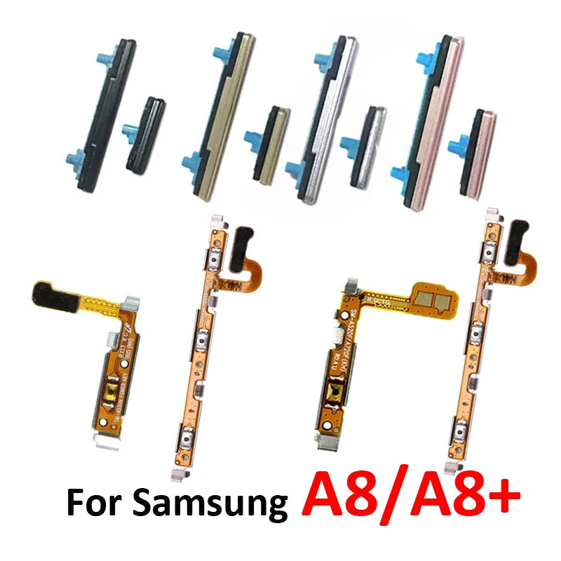 สำหรับ Samsung A8 2018 A530 A530F โทรศัพท์มือถือ ตัวเรือน ปุ่มเปิดปิด ปุ่มปรับระดับเสียง สาย ...