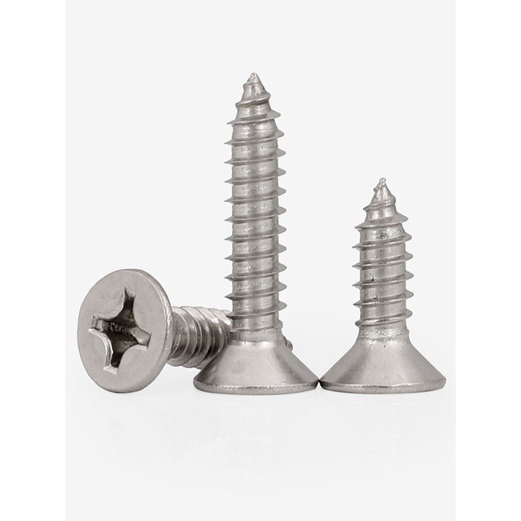 M4.5 M5 M5.5 304 สแตนเลสสตีลหัวจมสกรูแตะตัวเองหัวแบนสกรูไม้ฟิลลิปส์ | Shopee Thailand