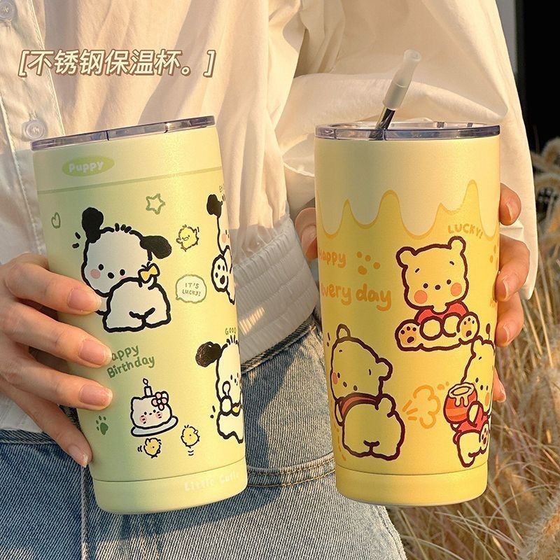 Sanrio Pacha Dog Winnie the Pooh Cup ins ถ้วยเก็บความร้อนสแตนเลส 304 ...
