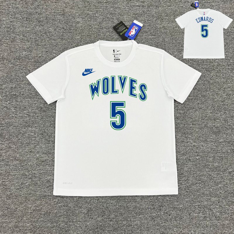 Nba Minnesota Forest Wolves White Jersey Anthony Edwards Kyle Anderson ...