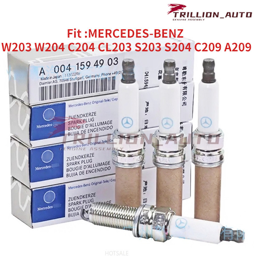 หัวเทียนแพลตตินัม 4 ชิ้น0041594903 เหมาะสําหรับ MERCEDES-BENZ W203 W204 ...