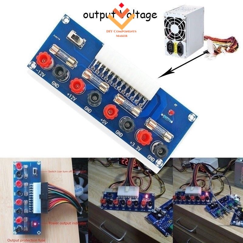 เดสก ์ ท ็ อป ATX 24Pin Adapter Extension Power DC 3.3V 5V 12V Power ...