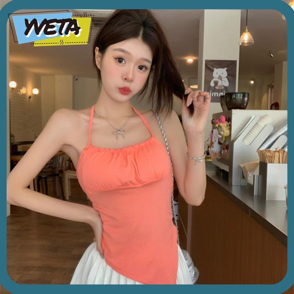 Yveta ไหล ่ Y2k Vest, สวยกลับฤดูร ้ อนคอสลิง , Slim Casual Spice Girl สั ้ นวันหยุดชายหาด ...