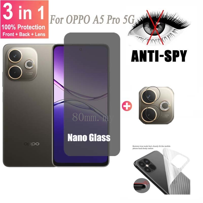 ฟิล์มกันรอยความเป็นส่วนตัวสำหรับ OPPO A5 Pro A3 A2 Pro A3x A2x 5G 4G ฟิล์มกันรอยหน้าจอป้องกัน ...