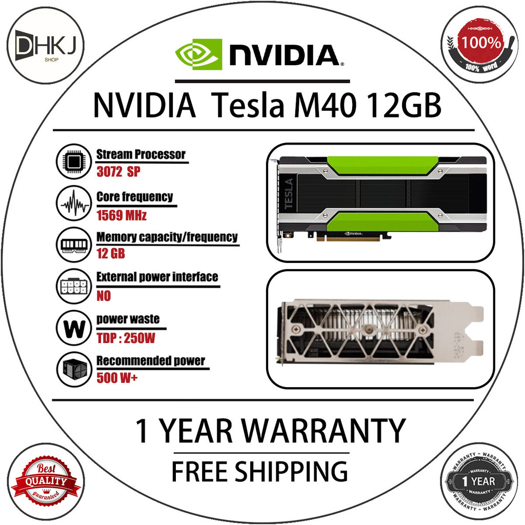 Uesd Nvidia Tesla M40 12GB - GPU ประสิทธิภาพสูงสําหรับ AI และการเรียน ...