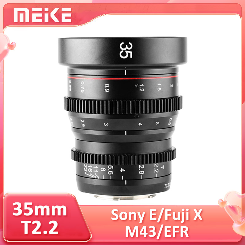 Meike 35 มม.T2.2 MF รูรับแสงขนาดใหญ่ Prime Manual Focus Cine เลนส์สําหรับกล้อง Fuji XF Canon RF ...