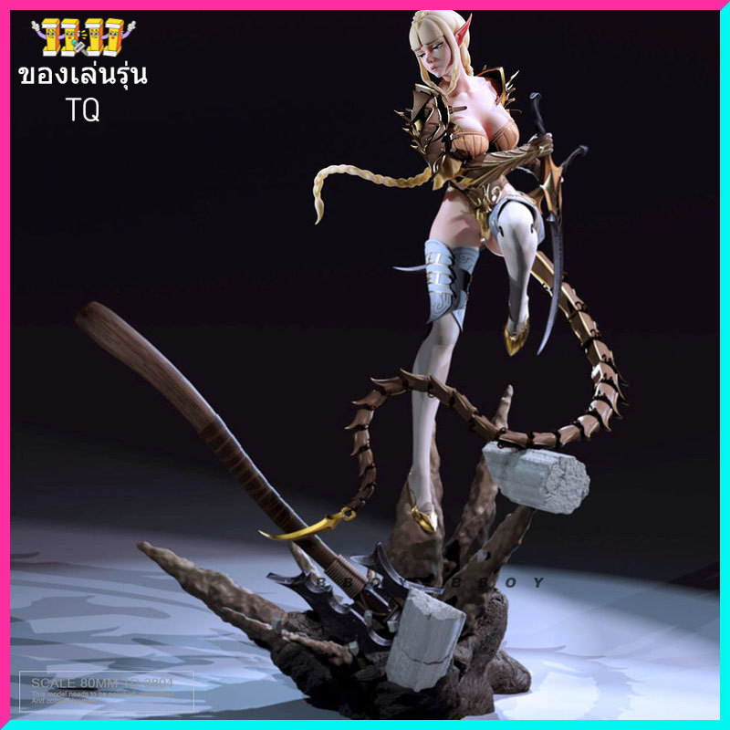 80mm zbboy ผลิตโดย Elf Domain Girl Resin Soldier White Mold TD-3804 ...