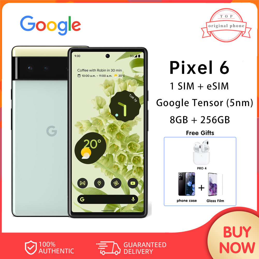 Google Pixel 6 ปลดล็อค 1 ซิม + eSIM 8GB + 256GB 5G โทรศัพท์มือถือ Google Tensor (5nm) 4614 mAh ...