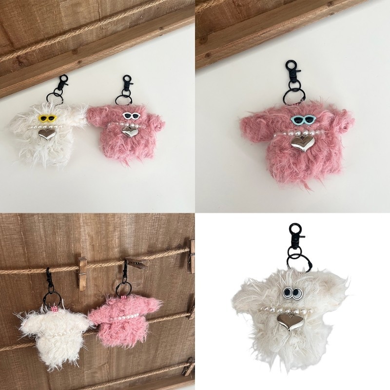 Chu Sweet แว ่ นตากันแดดตุ ๊ กตาสุนัขพวงกุญแจตกแต ่ งพวงกุญแจแขวนเครื ่ ...