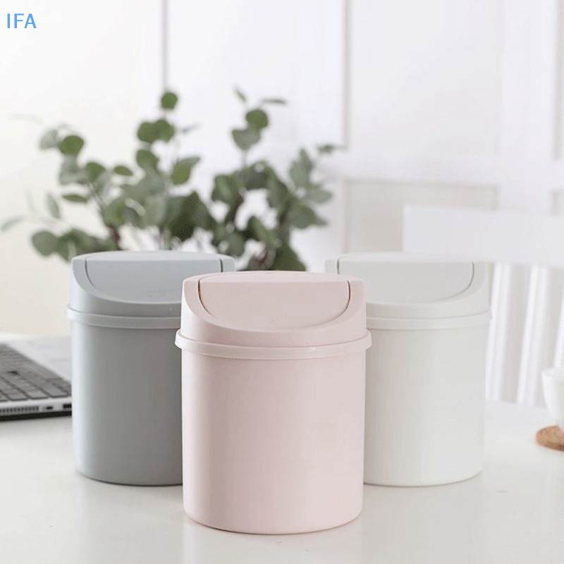 IFA Mini Desktop Bin ถังขยะขนาดเล็กหลอดพร้อมฝาครอบห้องนอนถังขยะขยะ ...