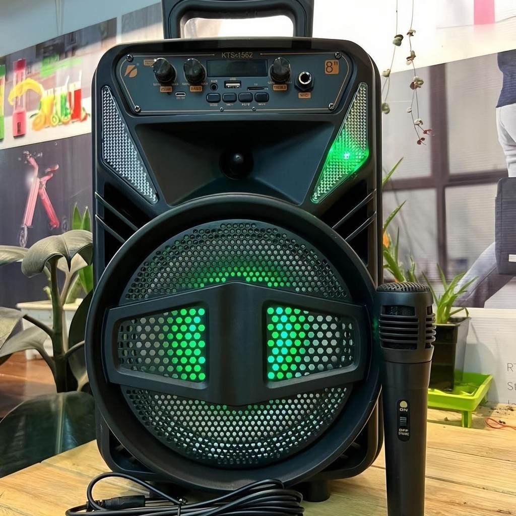 ลำโพงบลูทูธ KTS-1562 ดอก8นิ้ว แถมไมค์สาย ปรับเบสได้ รองรับAUX/USB/TF เก็บปลายทางได้ | Shopee ...