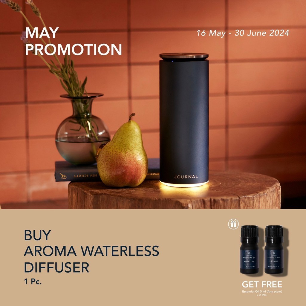 (แถมฟรี Essential Oil 5 ml 2 ชิ้น) (New) Journal Aroma Waterless ...