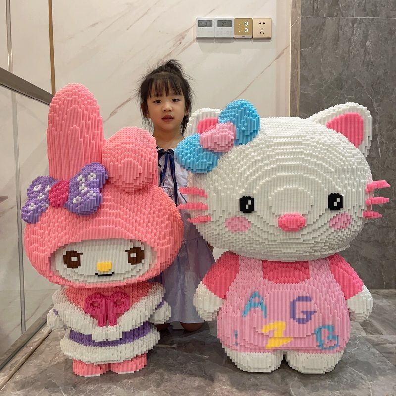เข้ากันได้กับ Lego ขนาดใหญ่ Hello Kitty Building Block Puzzle ...