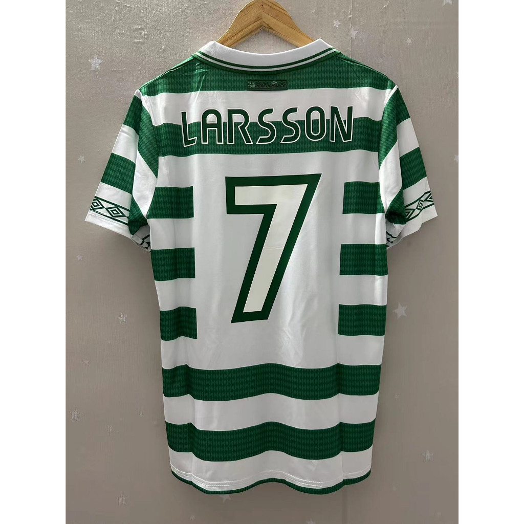 98-99 Celtic LARSSON คุณภาพสูง Home Retro Soccer Jersey เสื้อยืดที่ ...